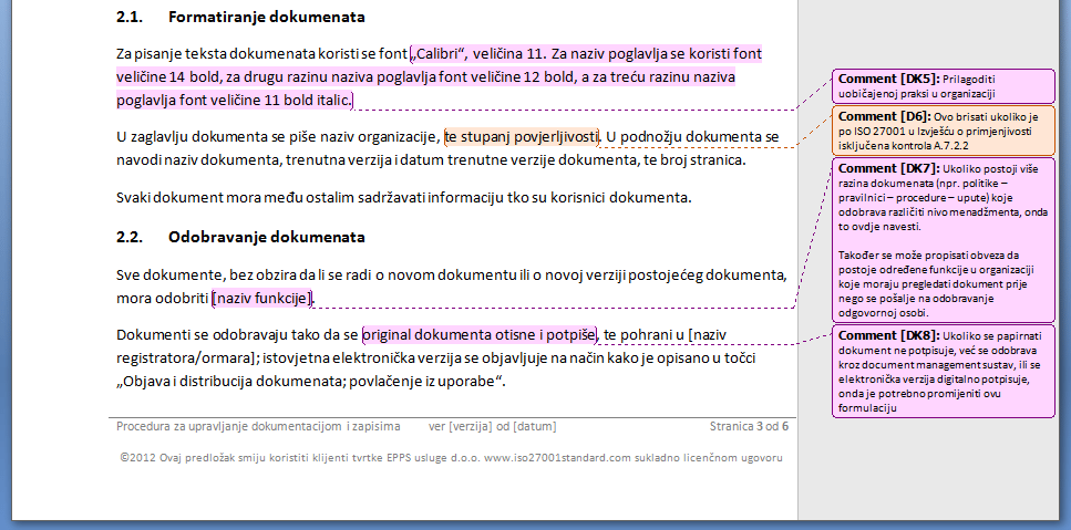 ISO 27001/ISO 22301 Paket dokumentacije za Interni audit