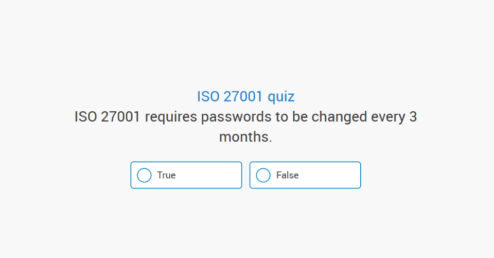 How often does ISO 27001 require passwords to be changed?