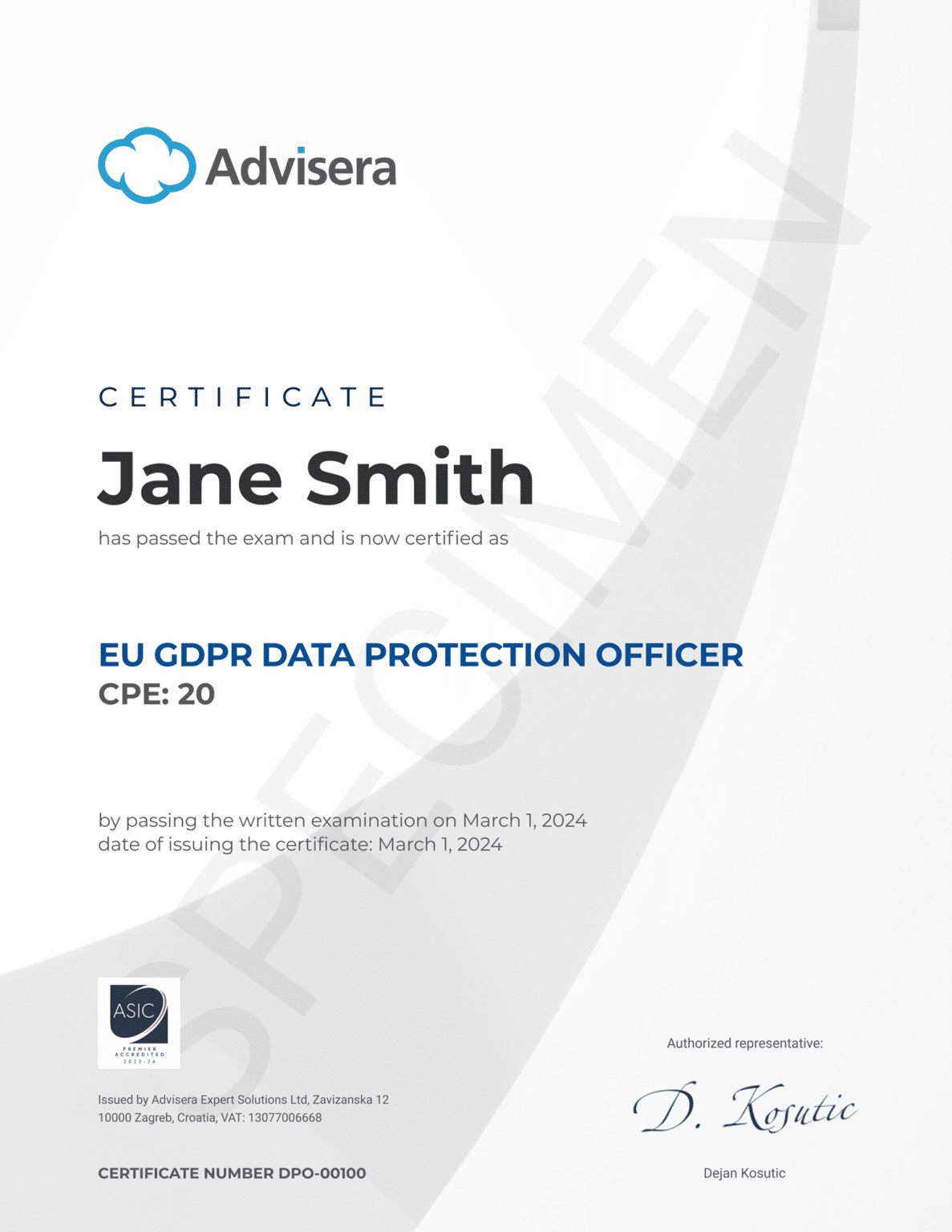 Data Protection Officer Course: GDPR DPO Training Online | Advisera
