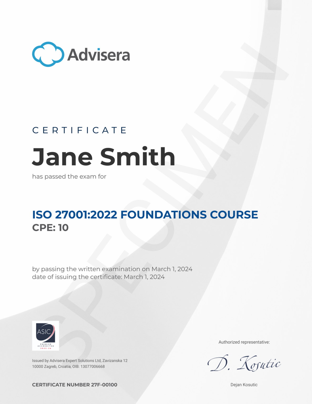 Free ISO 27001 Foundation Course - Training & Certificate | Advisera