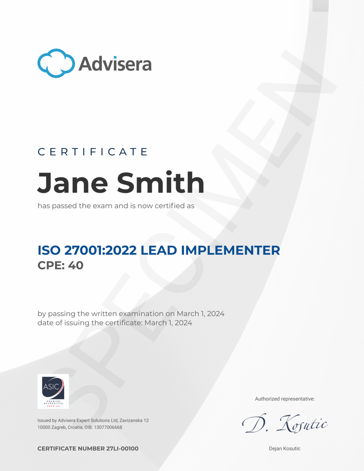 Free ISO 27001 Lead Implementer Training Course & Certification | Advisera