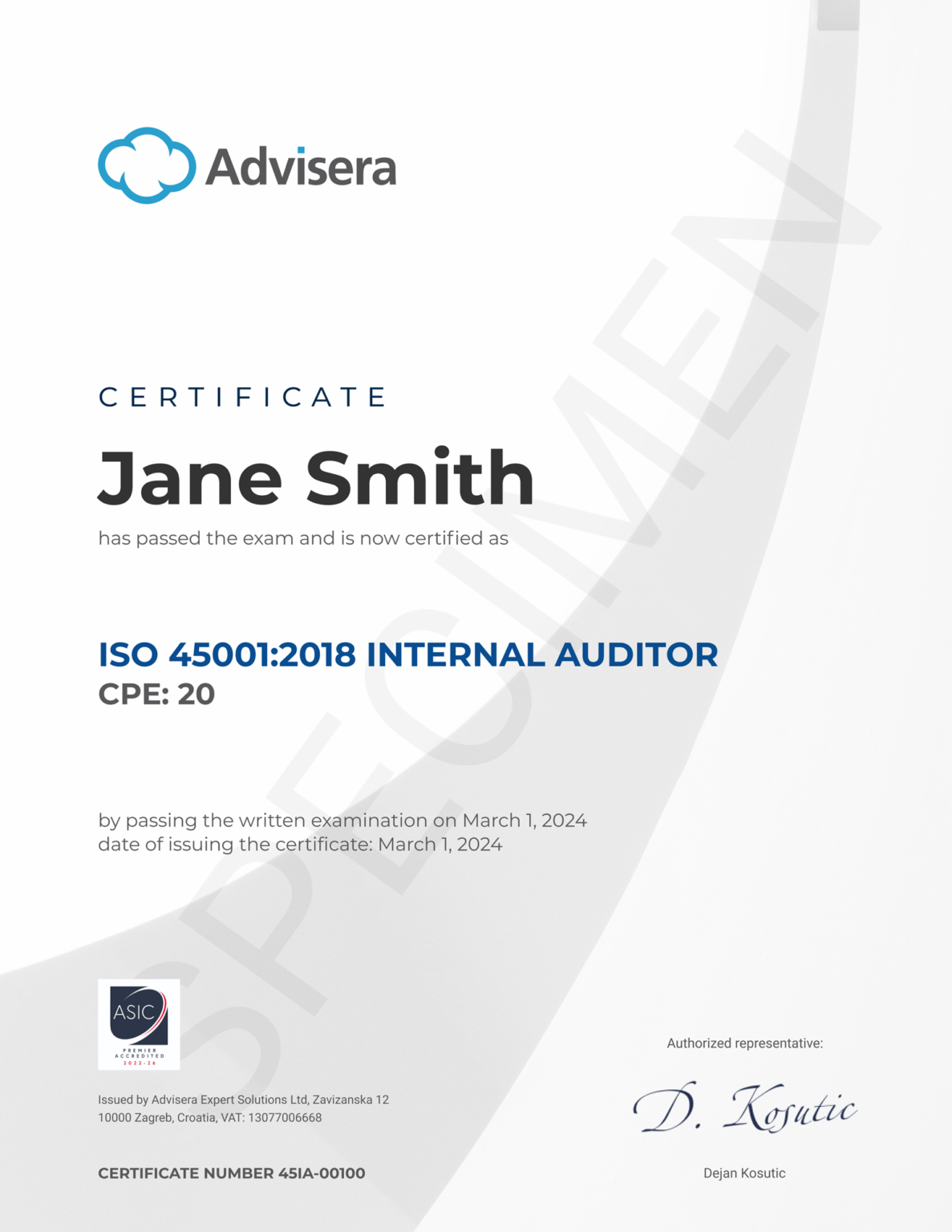 Free ISO 45001 Internal Auditor Online Course | Advisera Training