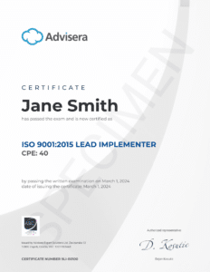 Free ISO 9001 Lead Implementer Online Course | Advisera Training