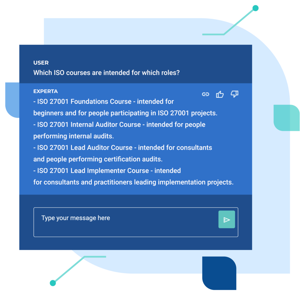 Experta – The First AI Chatbot Specialized for ISO 27001, 9001, 14001 ...