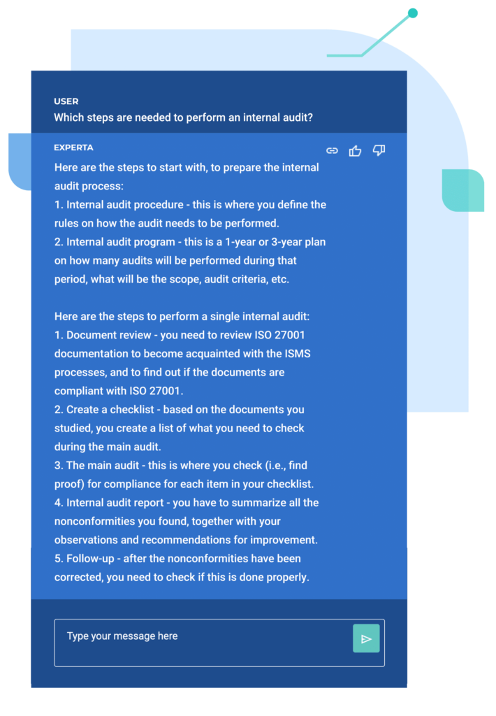 Experta – The First AI Chatbot Specialized for the ISO 27001 Standard