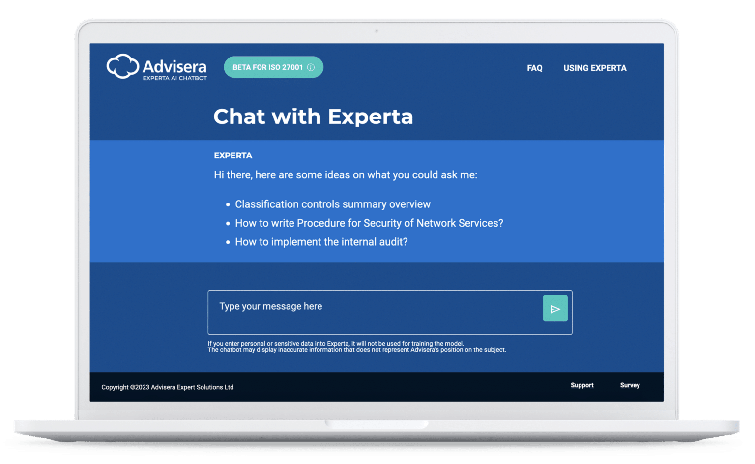 Experta – The First AI Chatbot Specialized for the ISO 27001 Standard