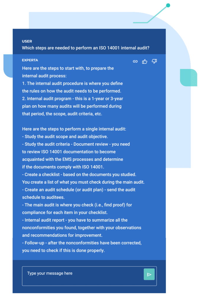 Experta – The First AI Chatbot Specialized for ISO 27001, 9001, 14001, and Other Standards