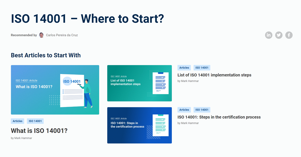 Where to start with ISO 14001? | Free materials on Advisera