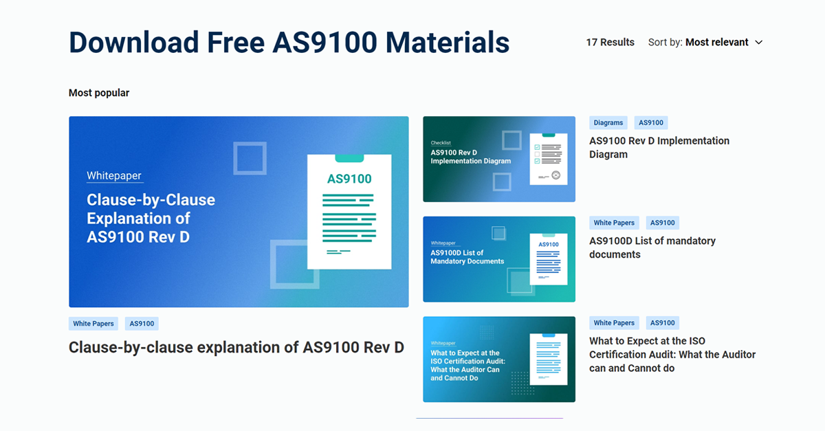 Free AS9100 PDF Downloads | Advisera