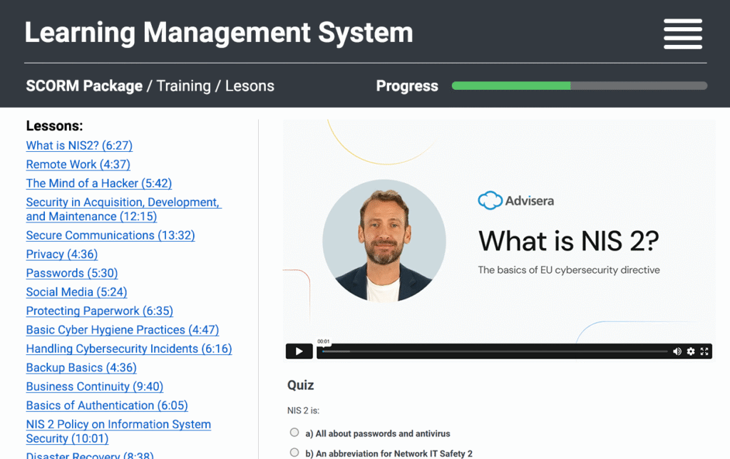 ISO 27001 company-wide training | Advisera