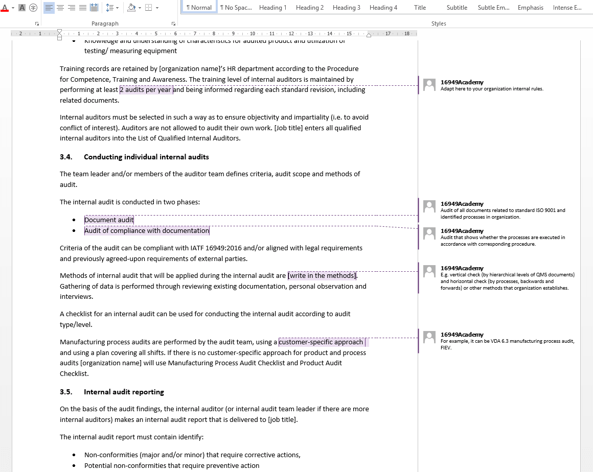 IATF 16949:2016 Internal Audit Toolkit