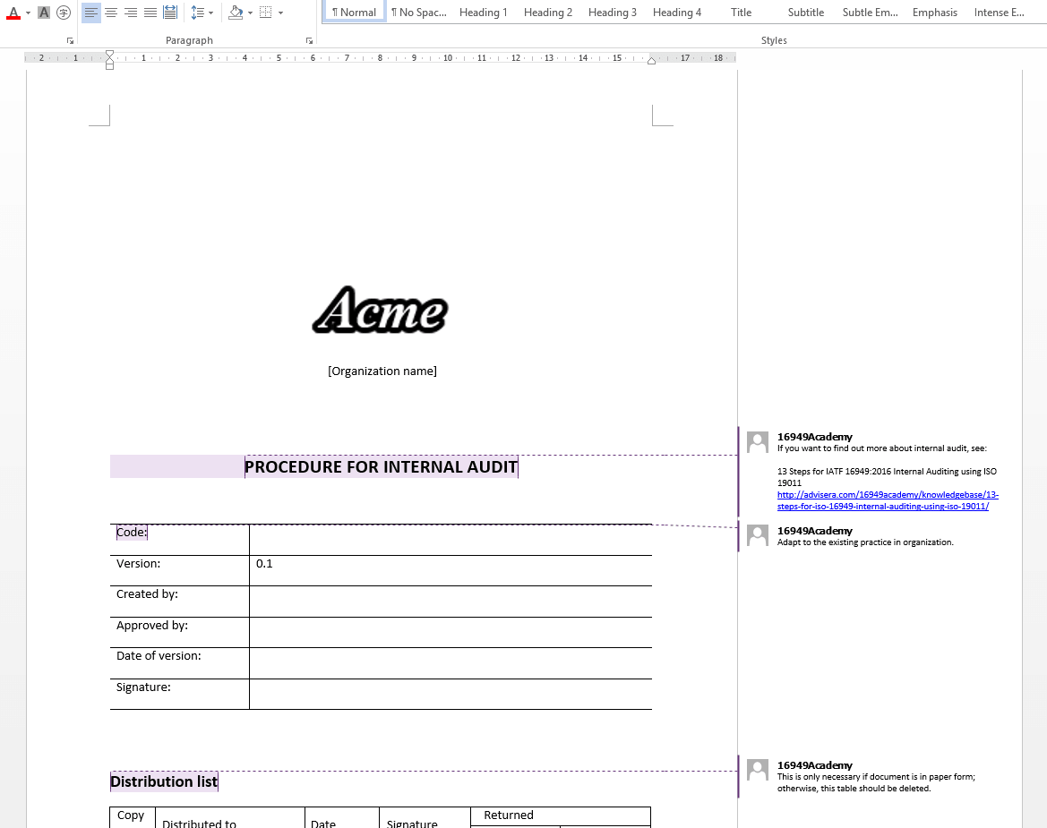 IATF 16949:2016 Internal Audit Toolkit