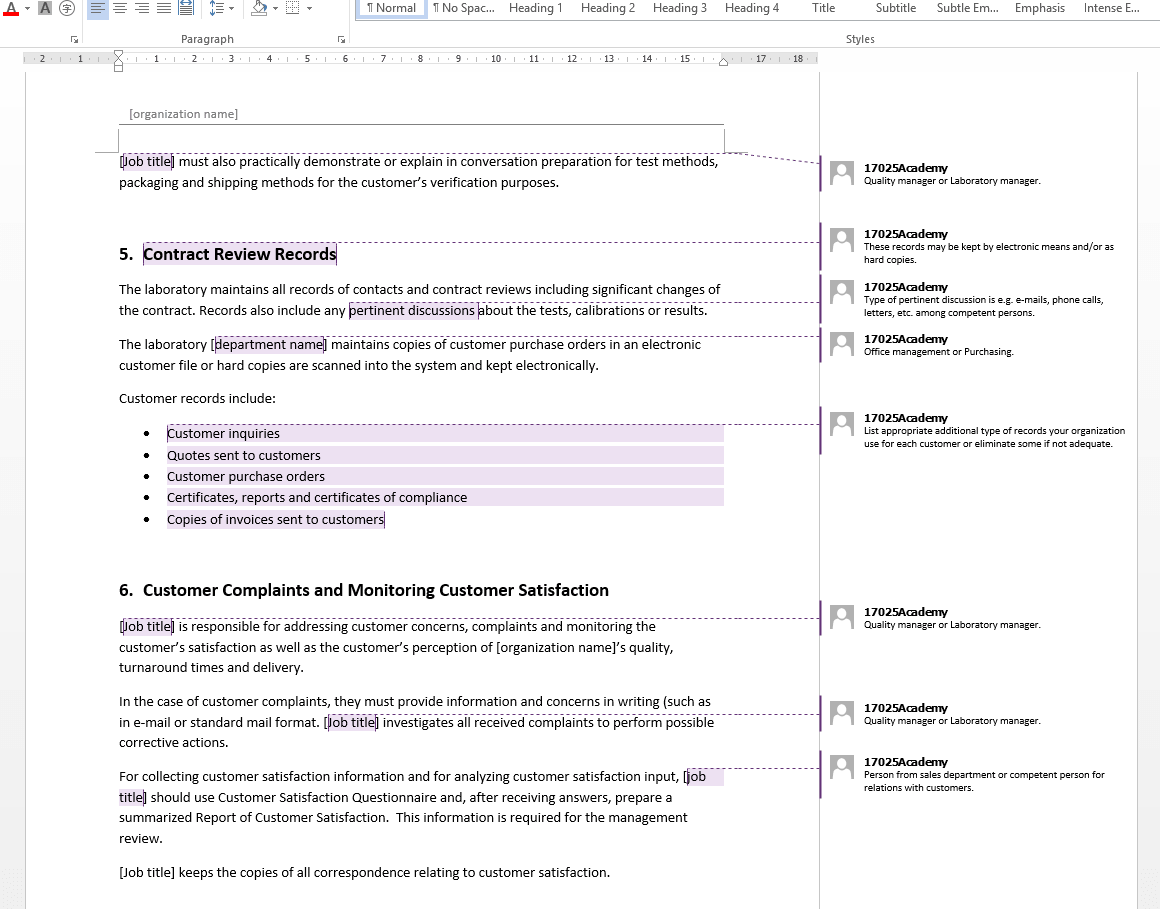 ISO/IEC 17025 Documentation Toolkit
