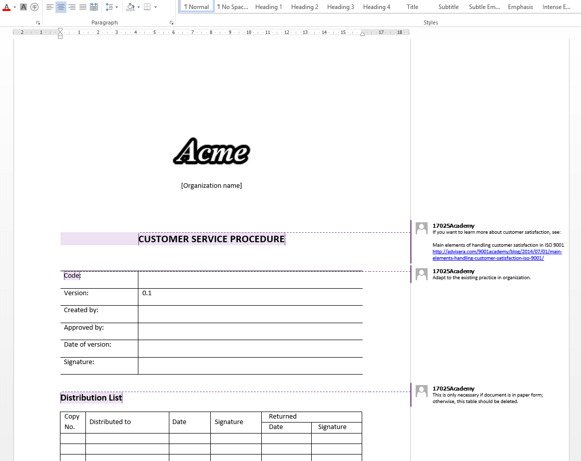 ISO/IEC 17025 Documentation Toolkit