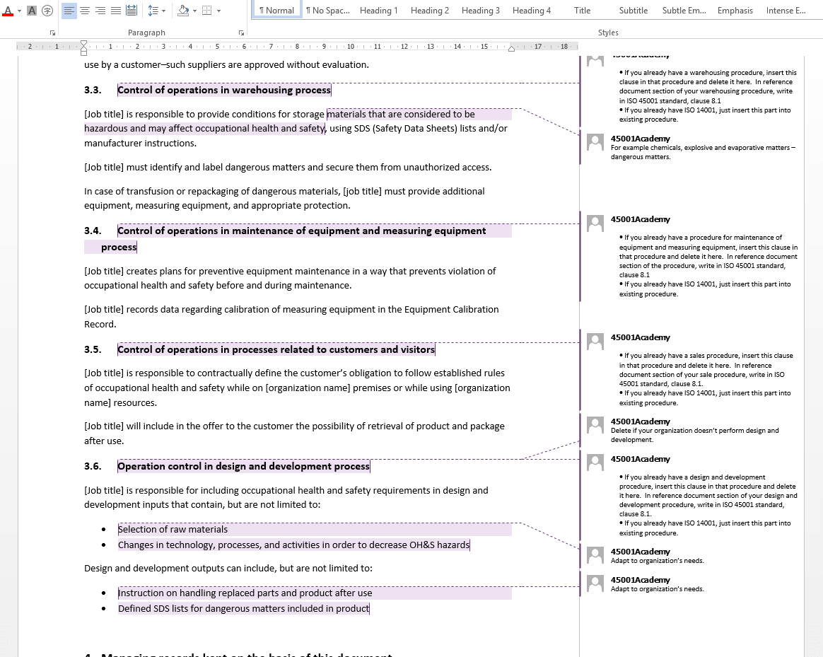 Iso 45001 Documentation Toolkit