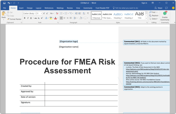 ISO 9001:2015 Risk Management Toolkit