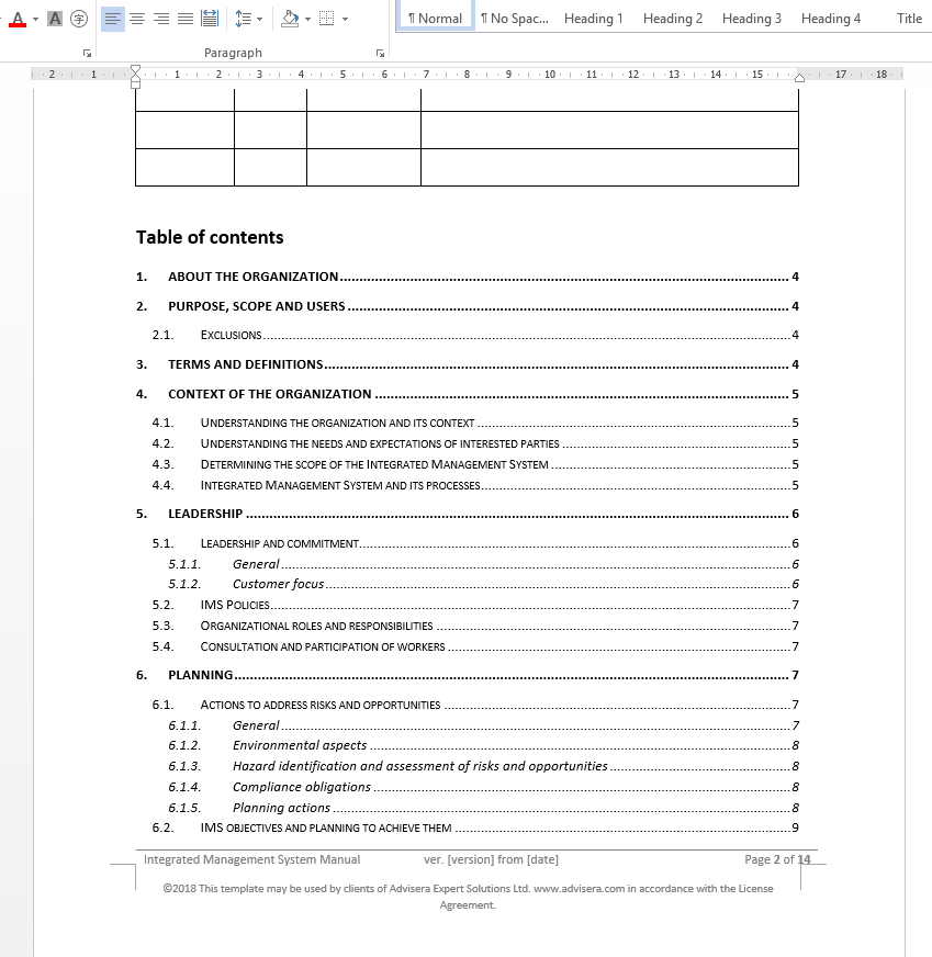 ISO 9001, ISO 14001 and 45001 Integrated Documentation Toolkit ISO 9001, ISO 14001 and 45001 Integrated Documentation Toolkit