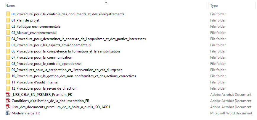 Boîte à Outils de Documentation ISO 14001 Premium
