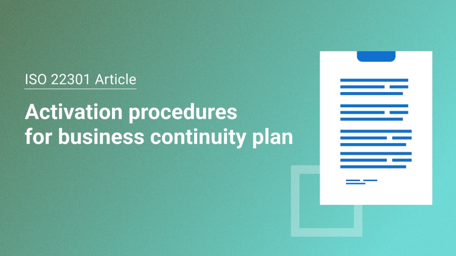 Activation procedures for business continuity plan
