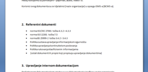 ISO 27001/ISO 22301 Paket dokumentacije za Interni audit