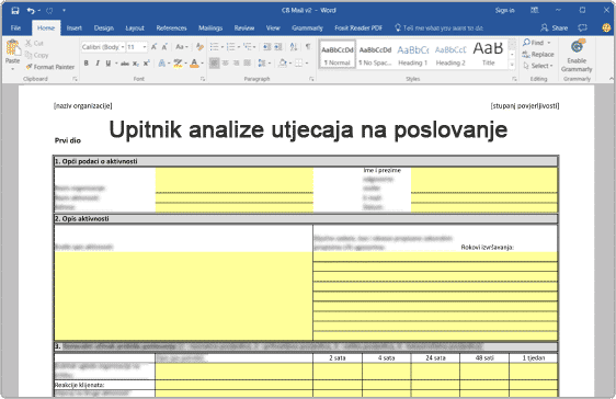 ISO 22301 Paket dokumentacije